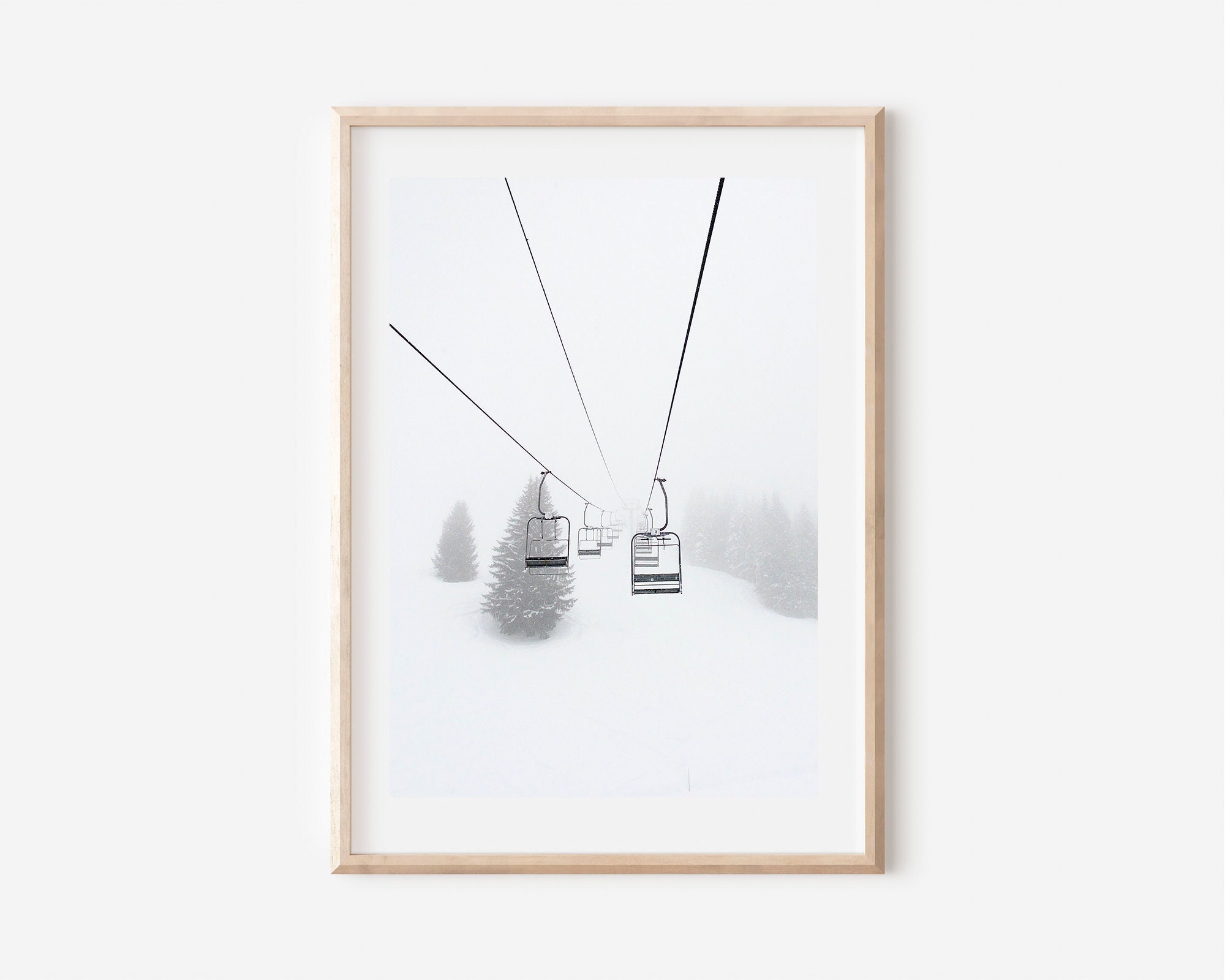Ski Lift Print, Winter Print, Black and White Prints, Ski Poster ...
