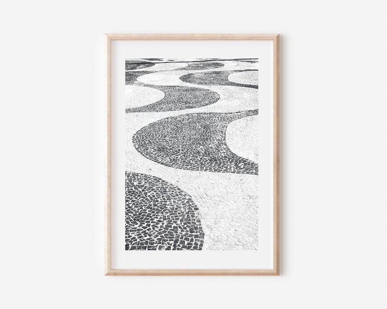 Rio De Janeiro Black and White Print Set: Copacabana Beach (digital ...