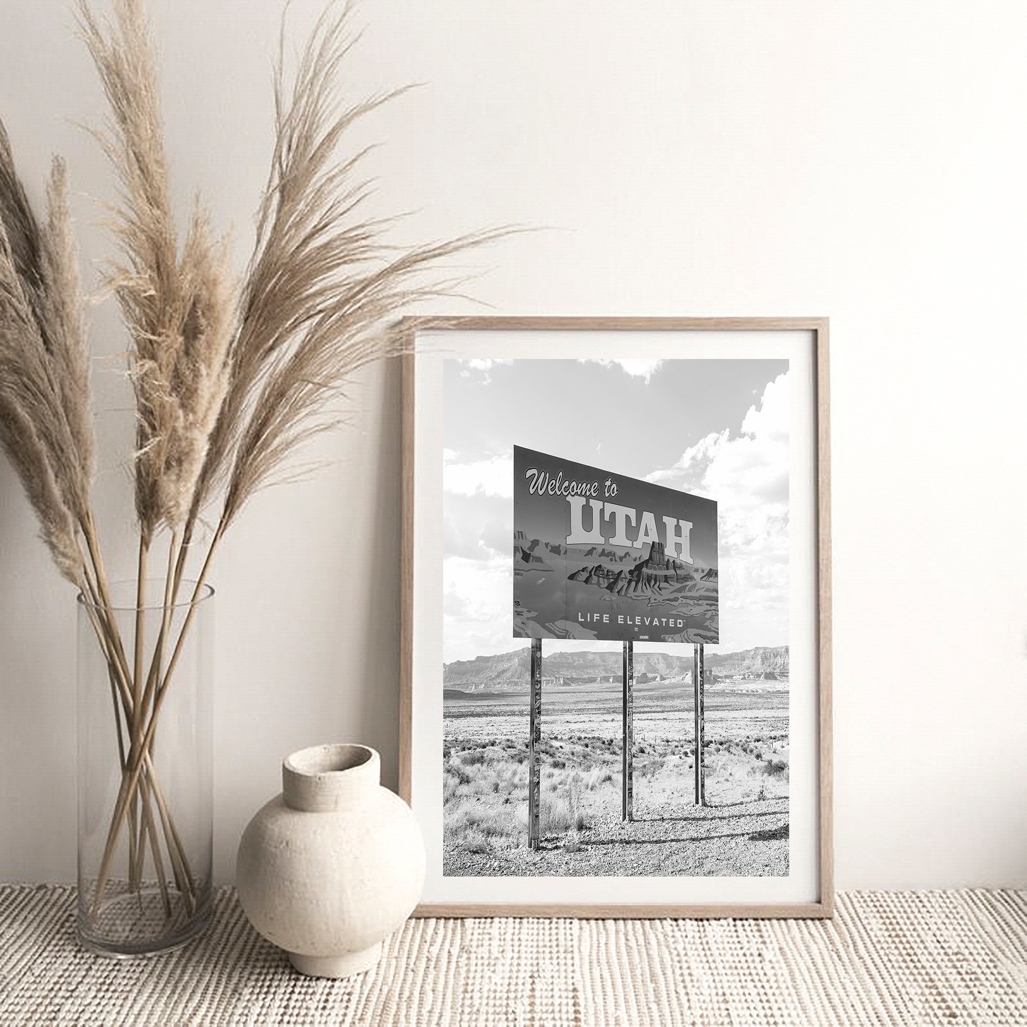 Utah Print Black and White, Utah Wall Art, Utah Mountains Poster ...