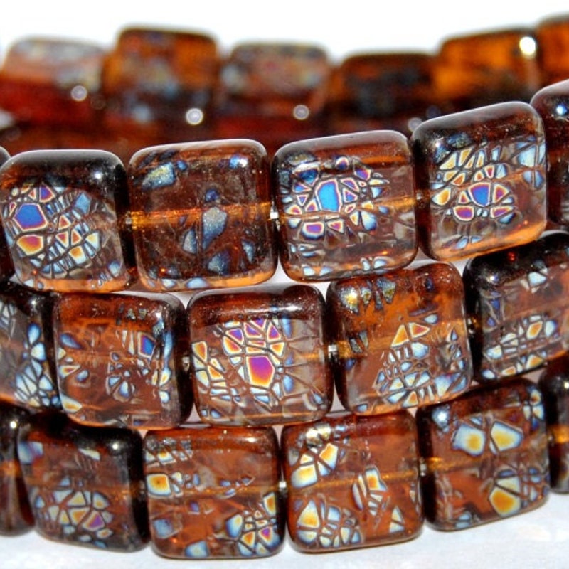 Square Glass Beads - Etsy