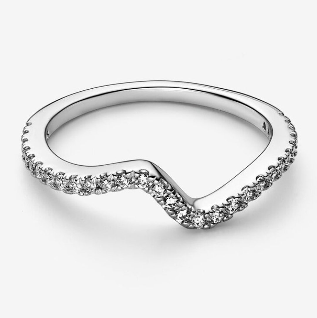 Pandora Bague intemporelle Bague vague scintillante empilable Argent ...