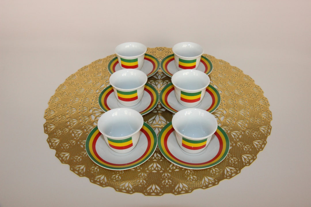 12 Pcs Ethiopian Cup & Saucer / 12 Pcs Ethiopian Coffee Cup Set - Etsy
