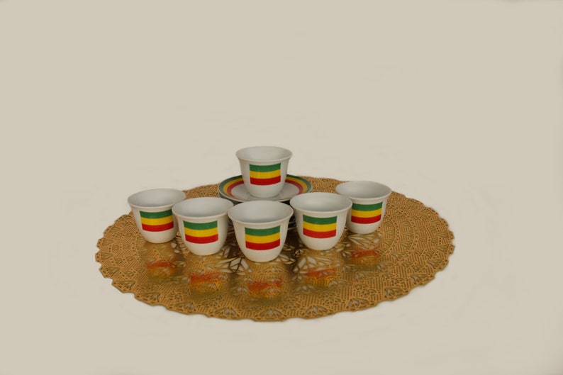 12 Pcs Ethiopian Cup & Saucer / 12 Pcs Ethiopian Coffee Cup Set - Etsy