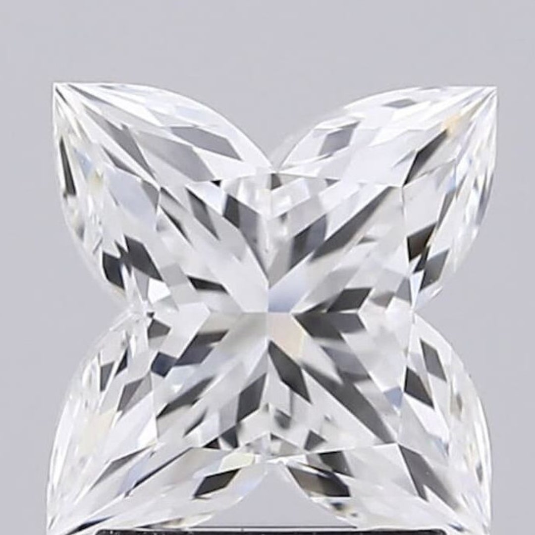 1.50 Cts Lily Cut Diamond Lab Grown Four Petals Flower Cut Diamond Lab ...