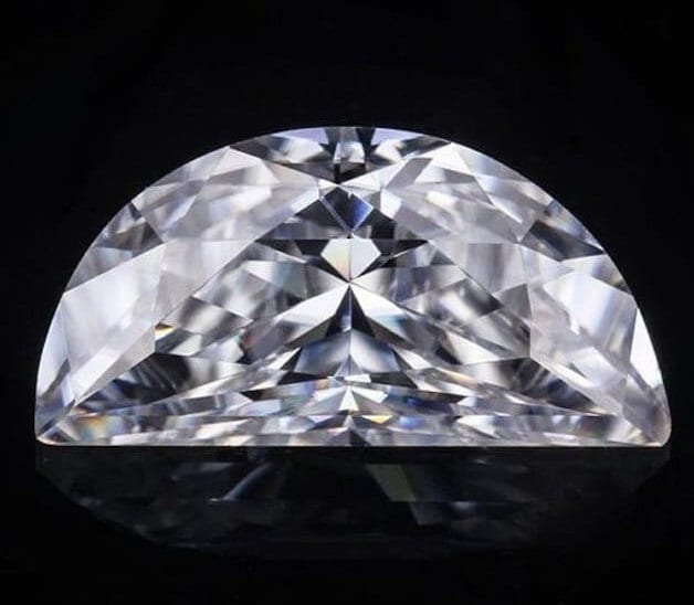 Half Moon Brilliant Cut Lab-grown Diamond Engagement Ring, CVD-HPHT ...