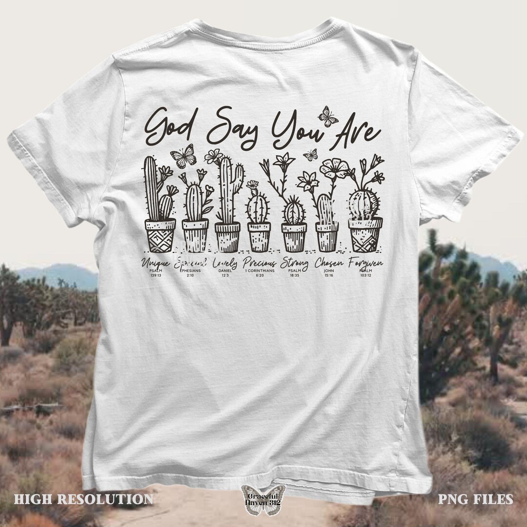 God Says You Are Png Giant Cactus Floral God Png Retro Christian Png ...