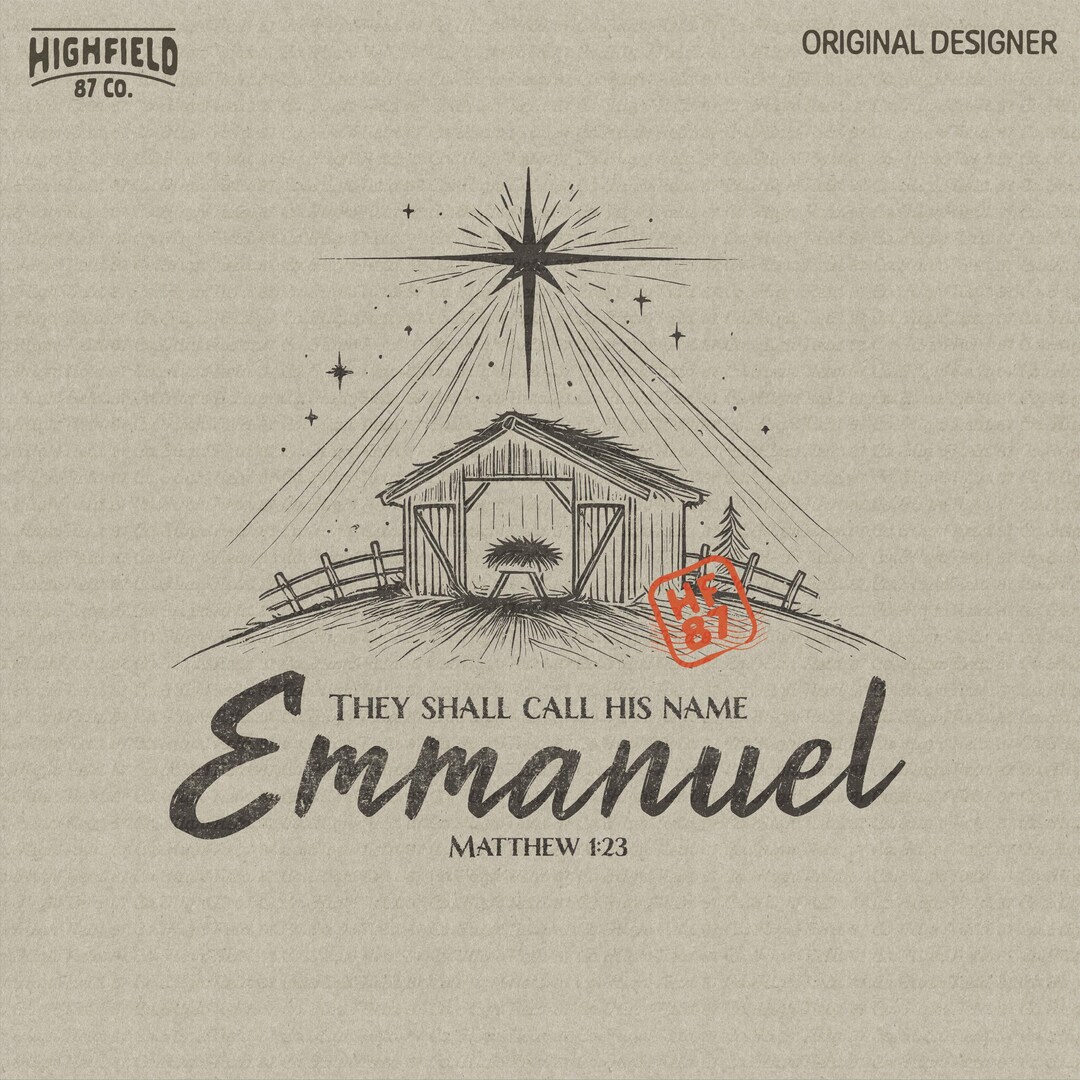 Emmanuel Nativity Scene PNG, Christian Christmas Sublimation (digital ...