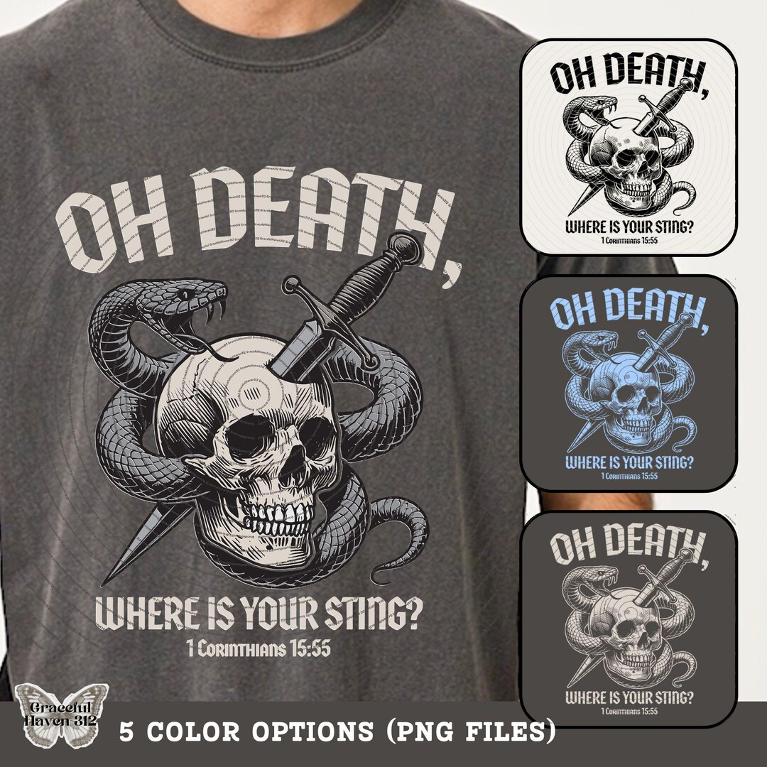Oh Death Where is Your Sting PNG | Religious Easter Christian Design ...