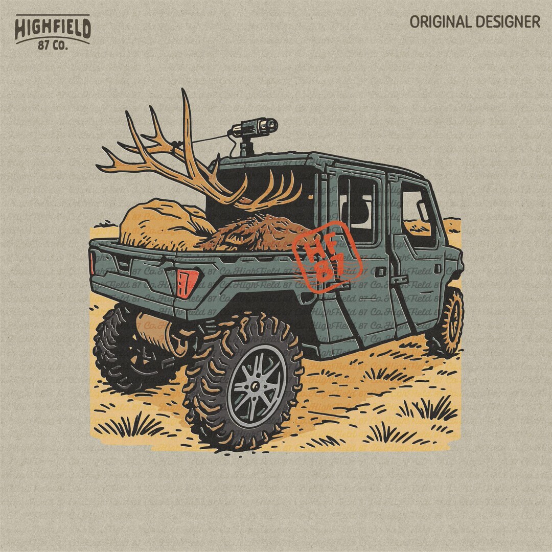 UTV Hunting PNG | Elk Rack in Side by Side Clipart for Shirt Design ...