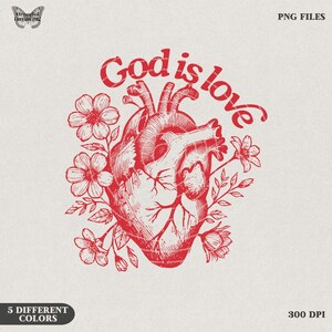 God is Love PNG, Christian Valentine’s Day PNG, Faith-based, Easter ...