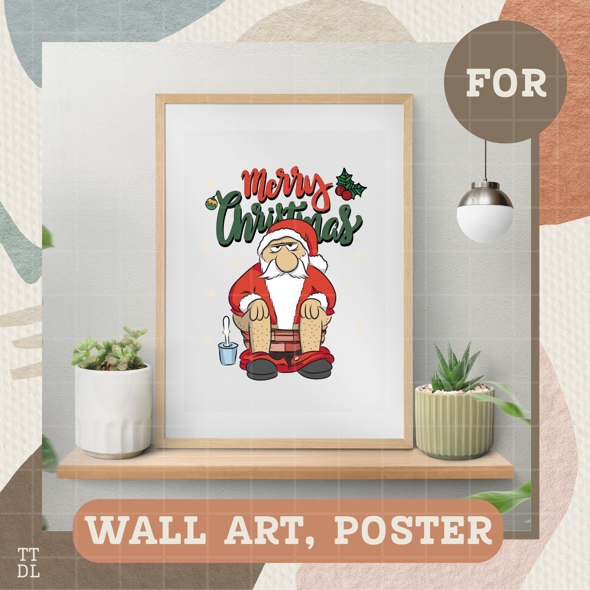 Santa Pooping Down the Chimney, Merry Christmas Png, Christmas PNG ...