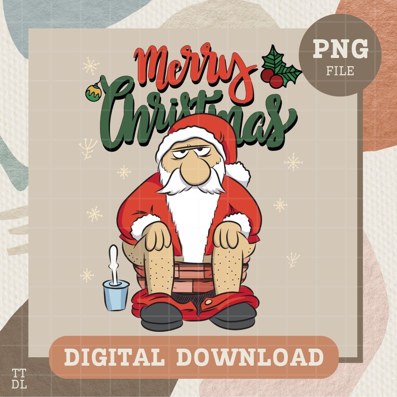 Santa Pooping Down the Chimney, Merry Christmas Png, Christmas PNG ...