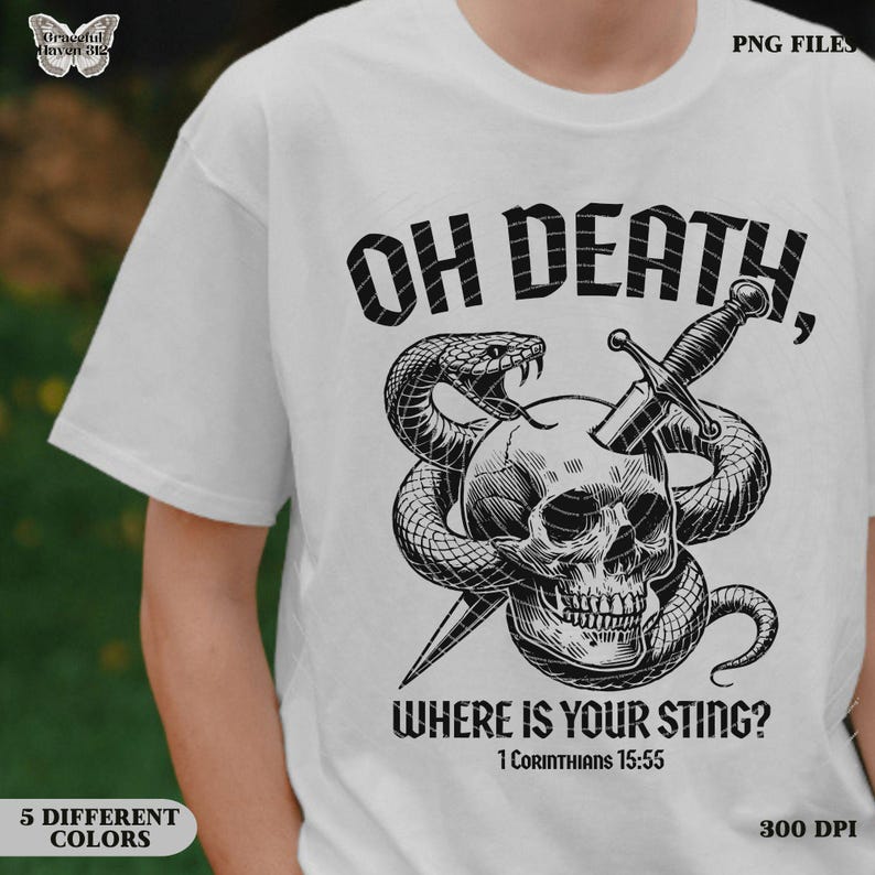 Oh Death Where is Your Sting PNG | Religious Easter Christian Design ...