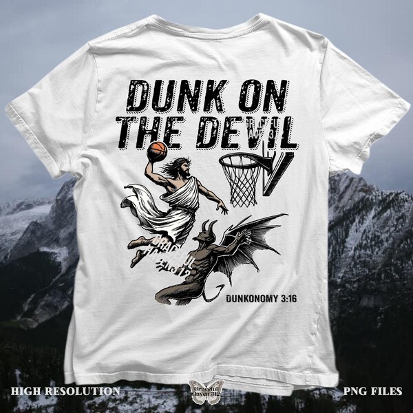Jesus Dunking on Devil - Etsy