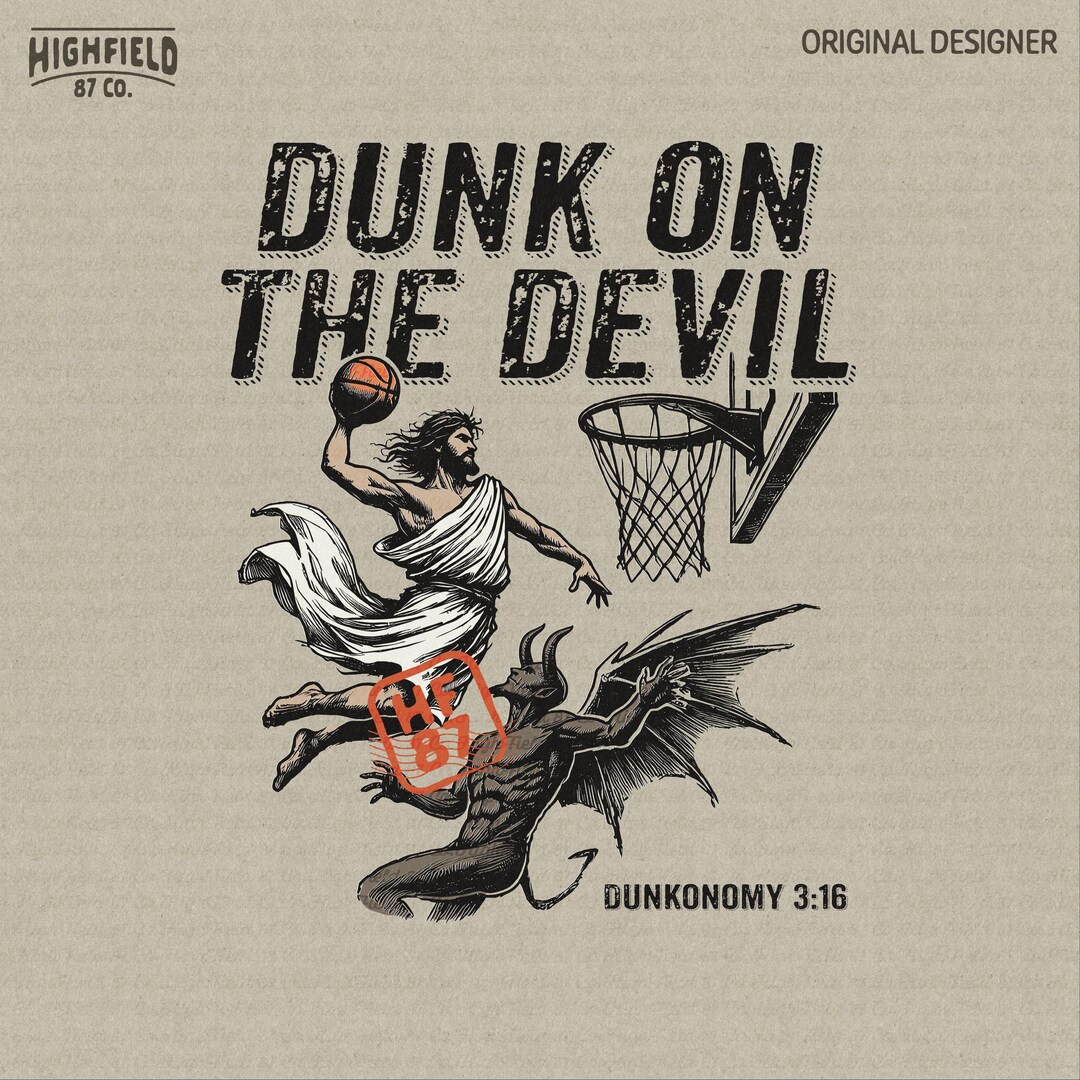 Dunk on the Devil PNG, Jesus Playing Basketball Graphic (digital ...