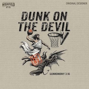 Jesus Dunking on Devil - Etsy