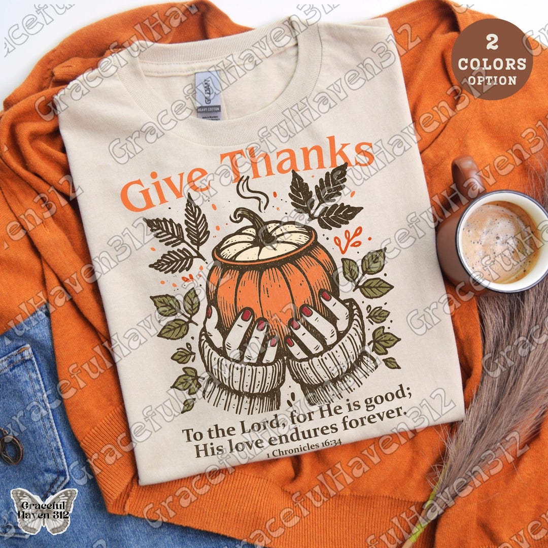Fall Christian PNG, Give Thanks to the Lord, Grateful Christian Retro ...