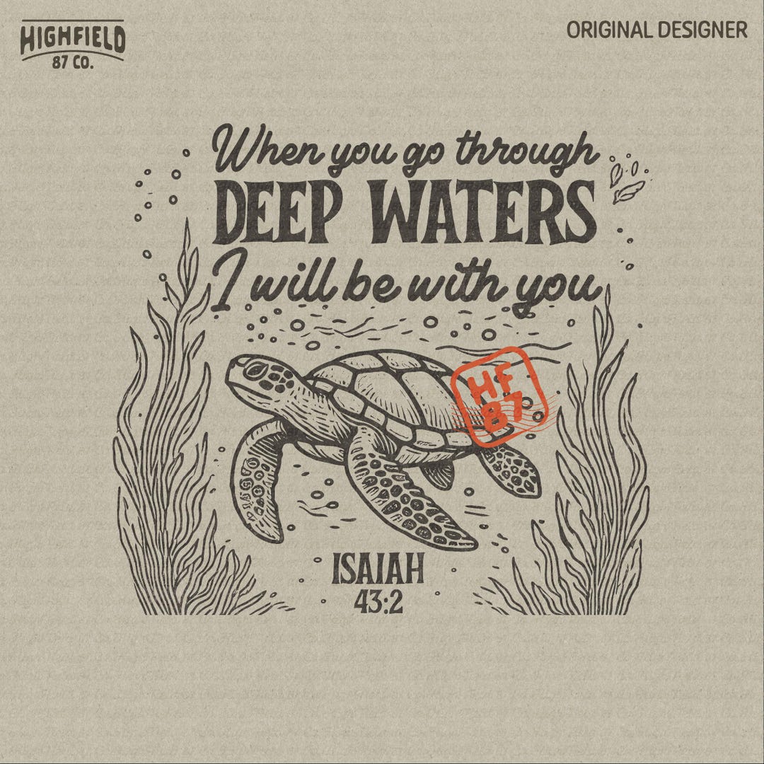 Sea Turtle Deep Waters Scripture PNG, Summer Faith Download - Etsy