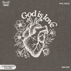 God is Love Heart PNG, Christian Valentine's Day Design (digital ...