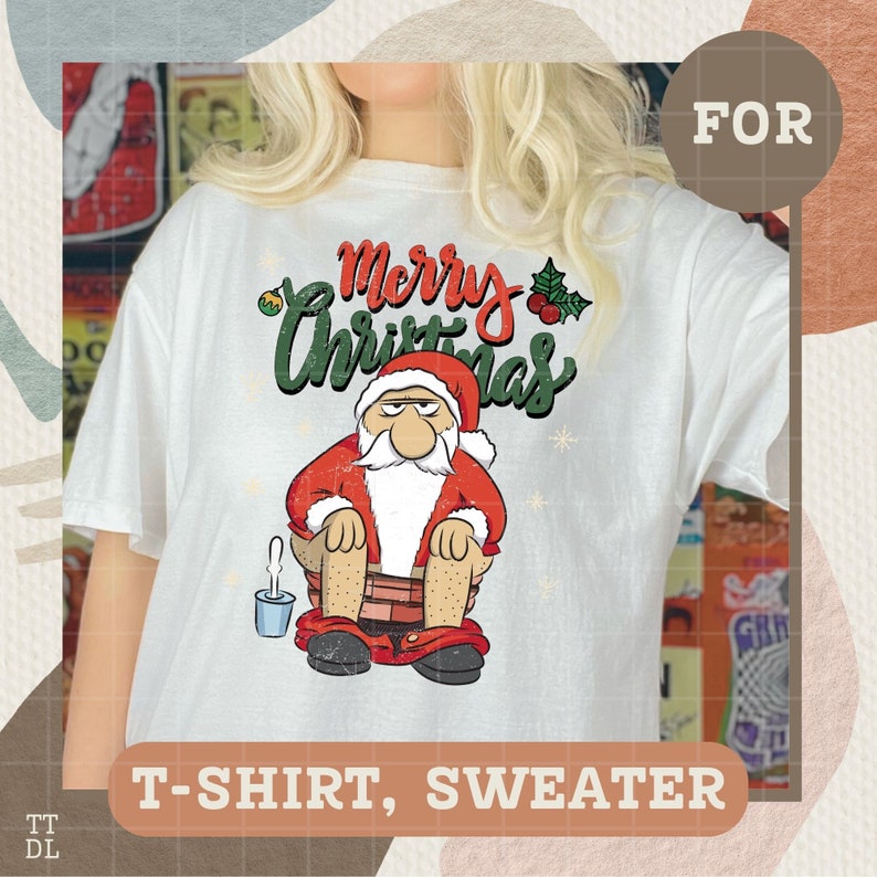 Santa Pooping Down the Chimney, Merry Christmas Png, Christmas PNG ...