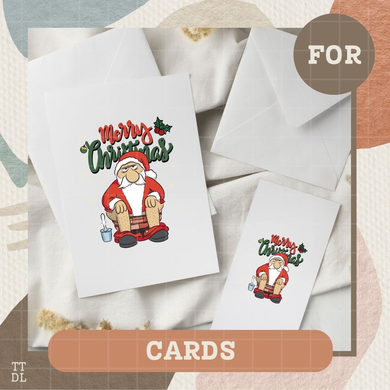 Santa Pooping Down the Chimney, Merry Christmas Png, Christmas PNG ...