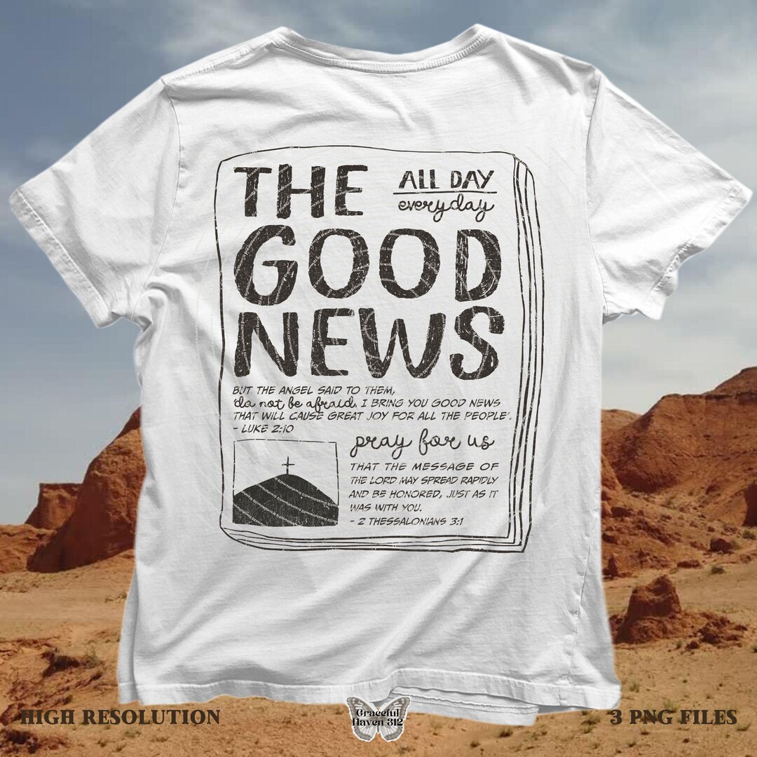 Luke 2:10, 2 Thessalonians 3, Good News Aesthetic Christian PNG ...