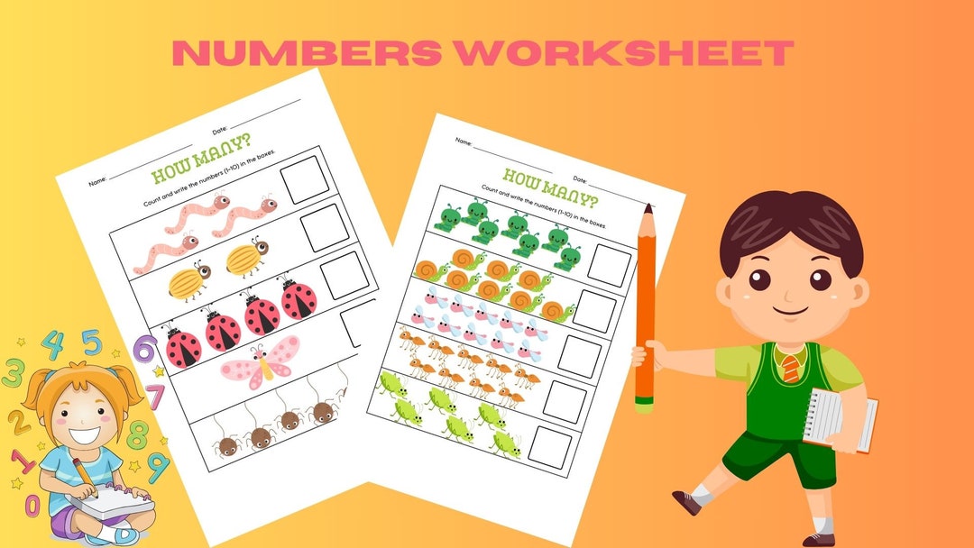 Numbers Worksheet, Kindergarten Worksheet, Learning Numbers, Kids ...