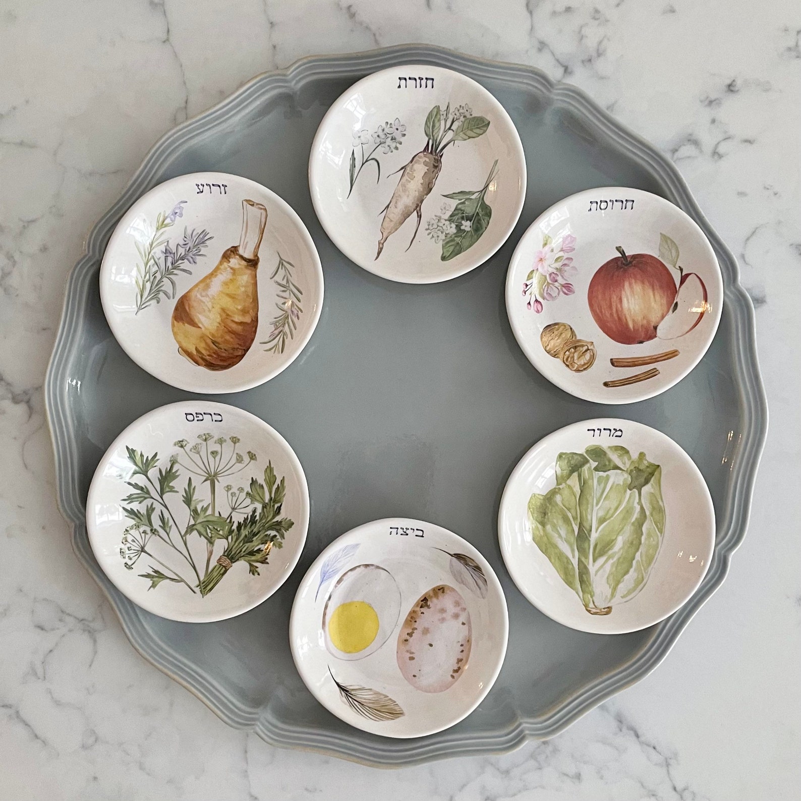 Handmade Ceramic Seder Plate Passover Plates Serving - Etsy
