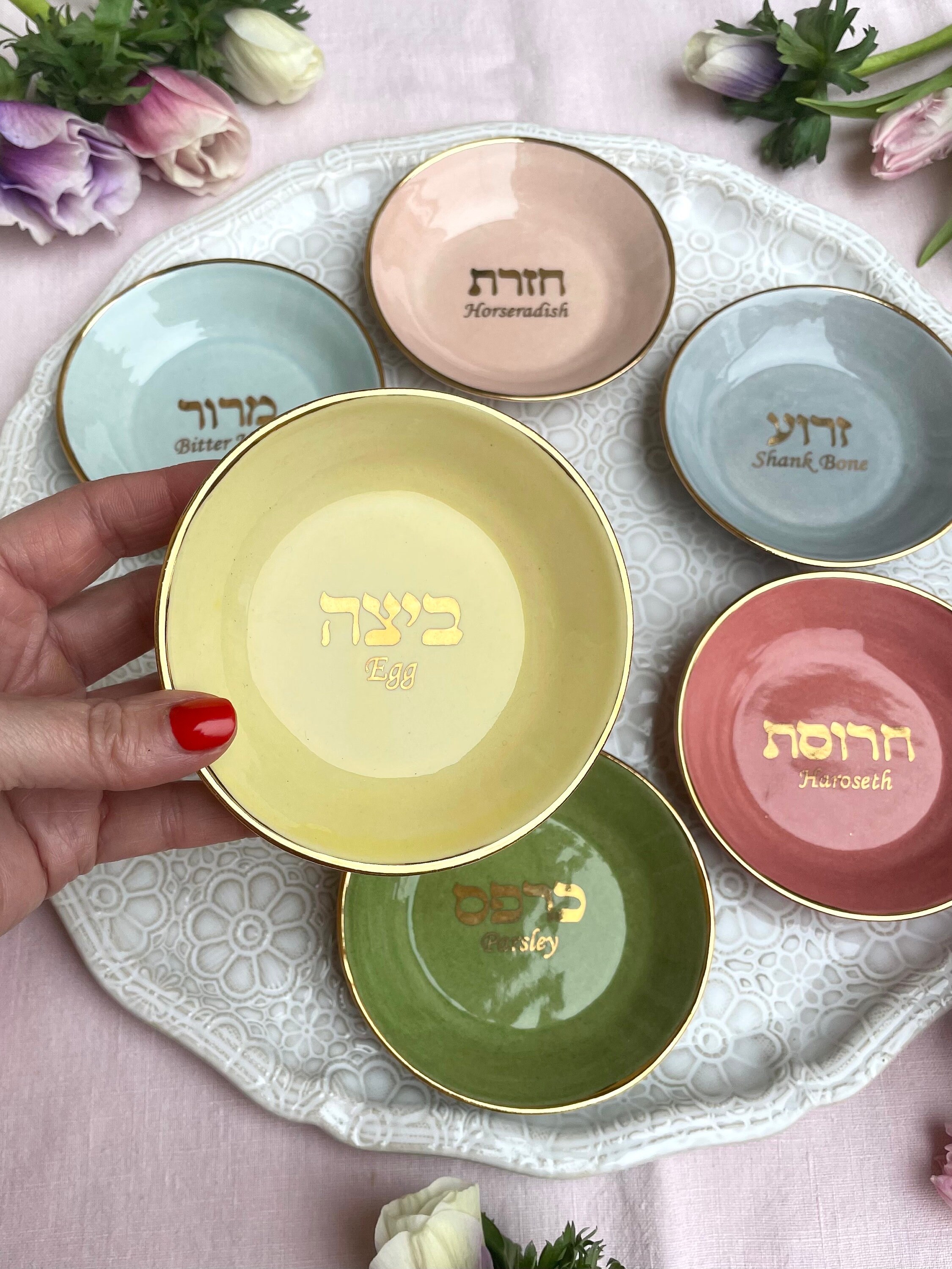 Handmade Ceramic Seder Plate Passover Plates Serving Platter Wedding ...