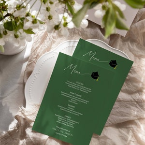 Graduation Menu Template, Graduation Party Menu Template, Editable ...