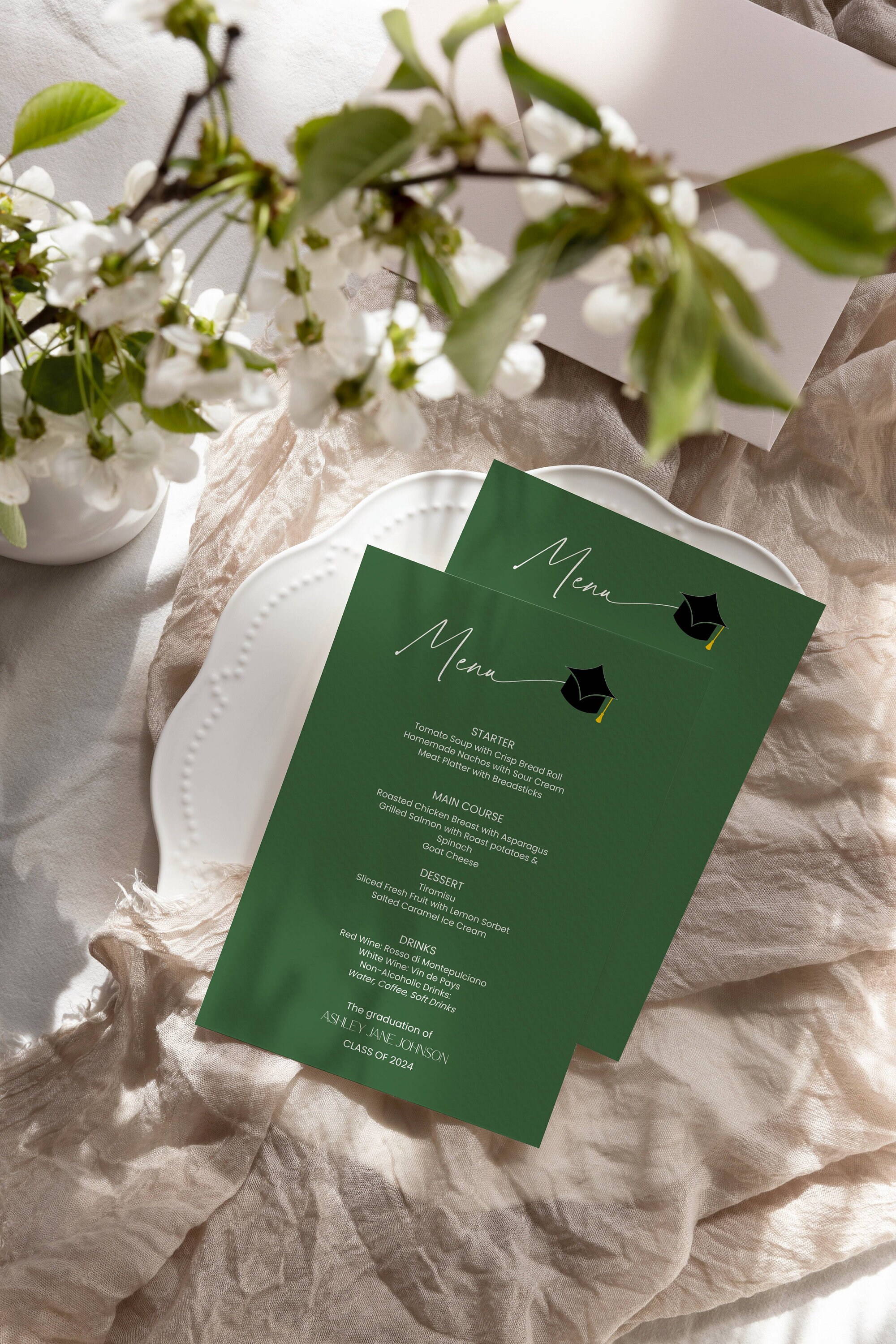 Graduation Menu Template, Graduation Party Menu Template, Editable ...