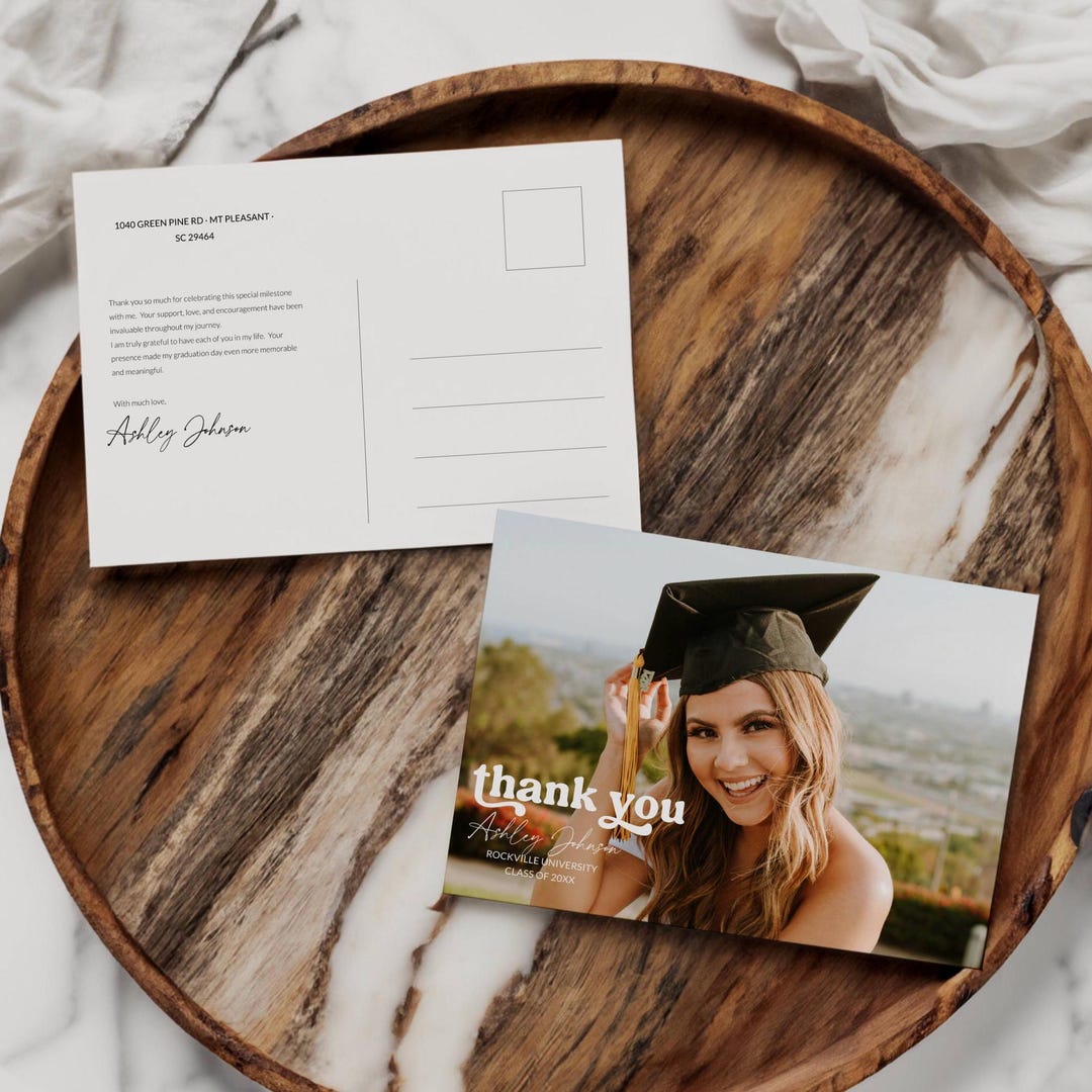 Graduation Party Thank You Template, Editable Printable Graduation ...