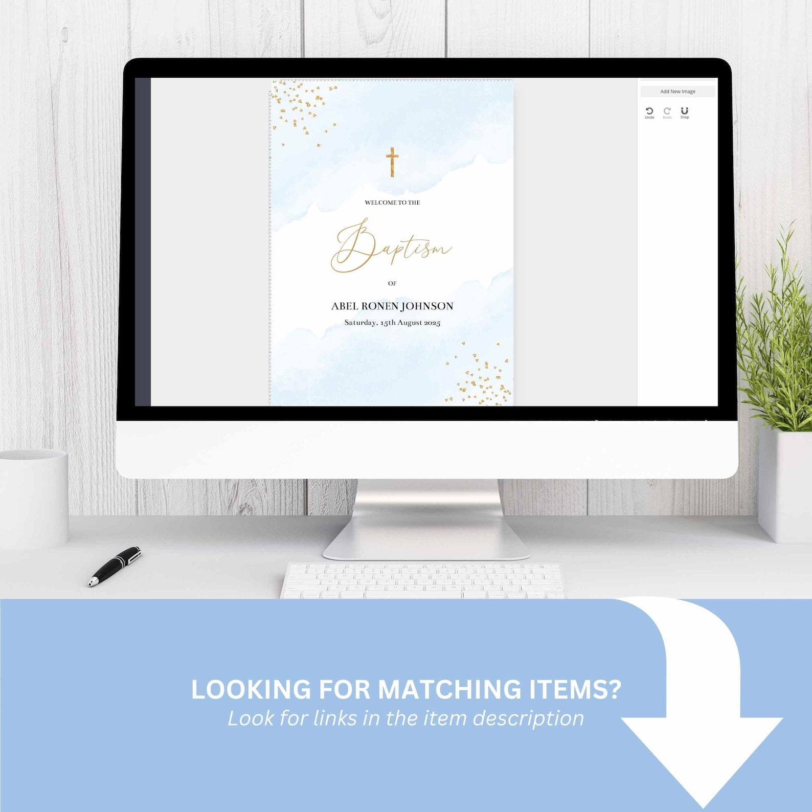 Light Blue and Gold Baptism Welcome Sign Template Printable - Etsy