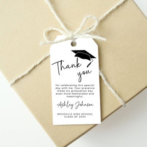 Graduation Favor Tags, Graduation Thank You Tags, Editable Thank You ...
