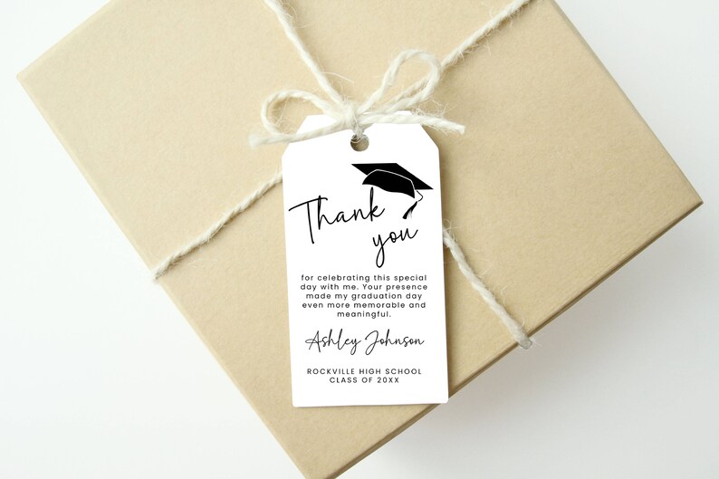 Graduation Favor Tags, Graduation Thank You Tags, Editable Thank You ...