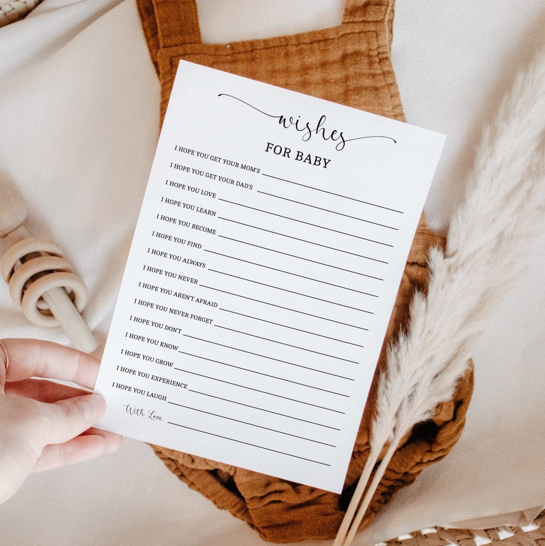 Baby Shower Game Wishes for Baby, Printable Editable Baby Shower Game ...