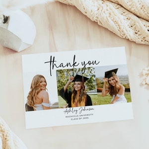 Graduation Party Thank You Template, Editable Printable Graduation ...