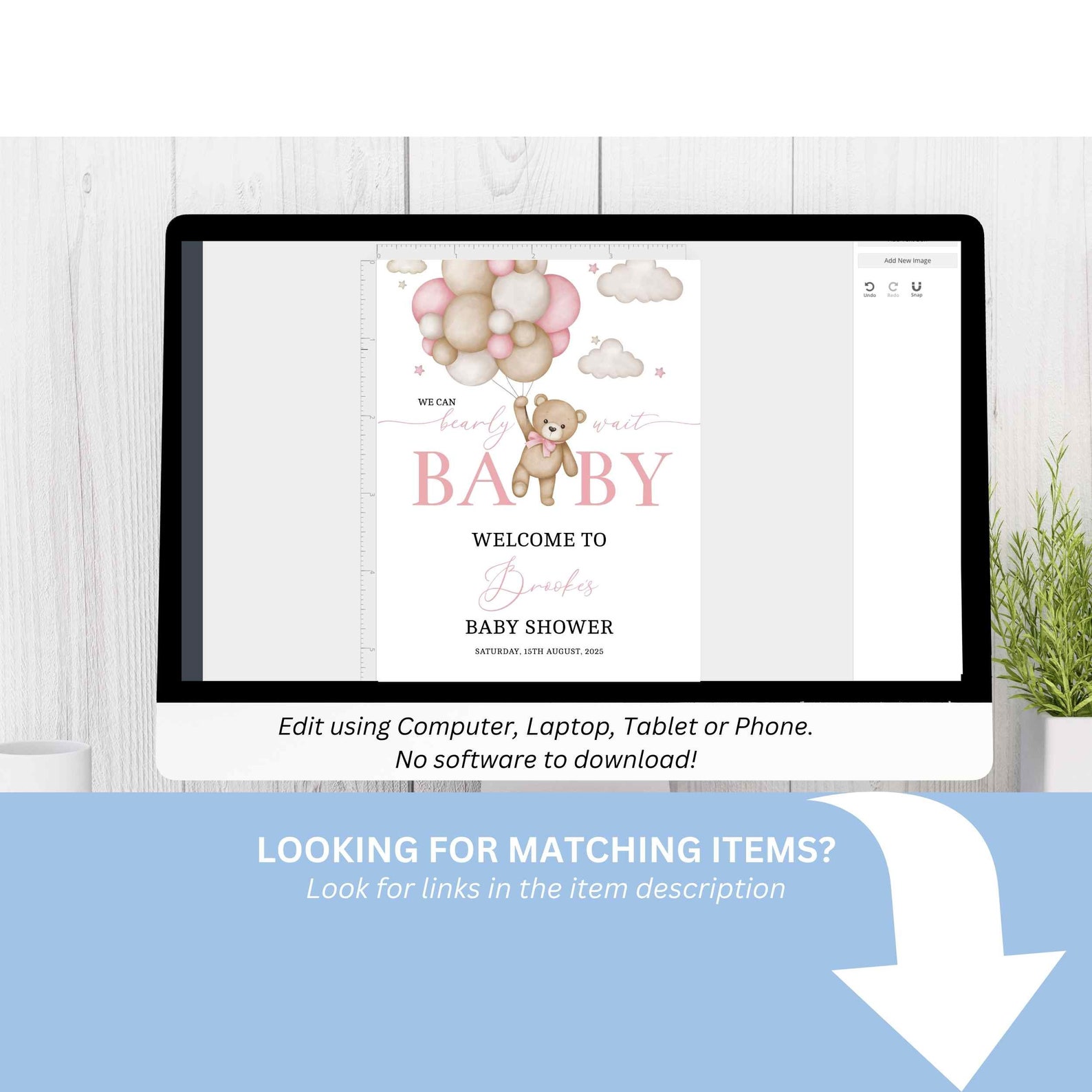 Welcome Sign Template for a Baby Girl Shower, Printable Watercolor Baby ...