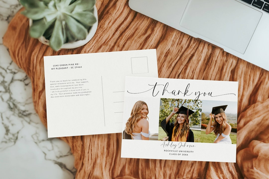 Graduation Party Thank You Template, Editable Printable Graduation ...