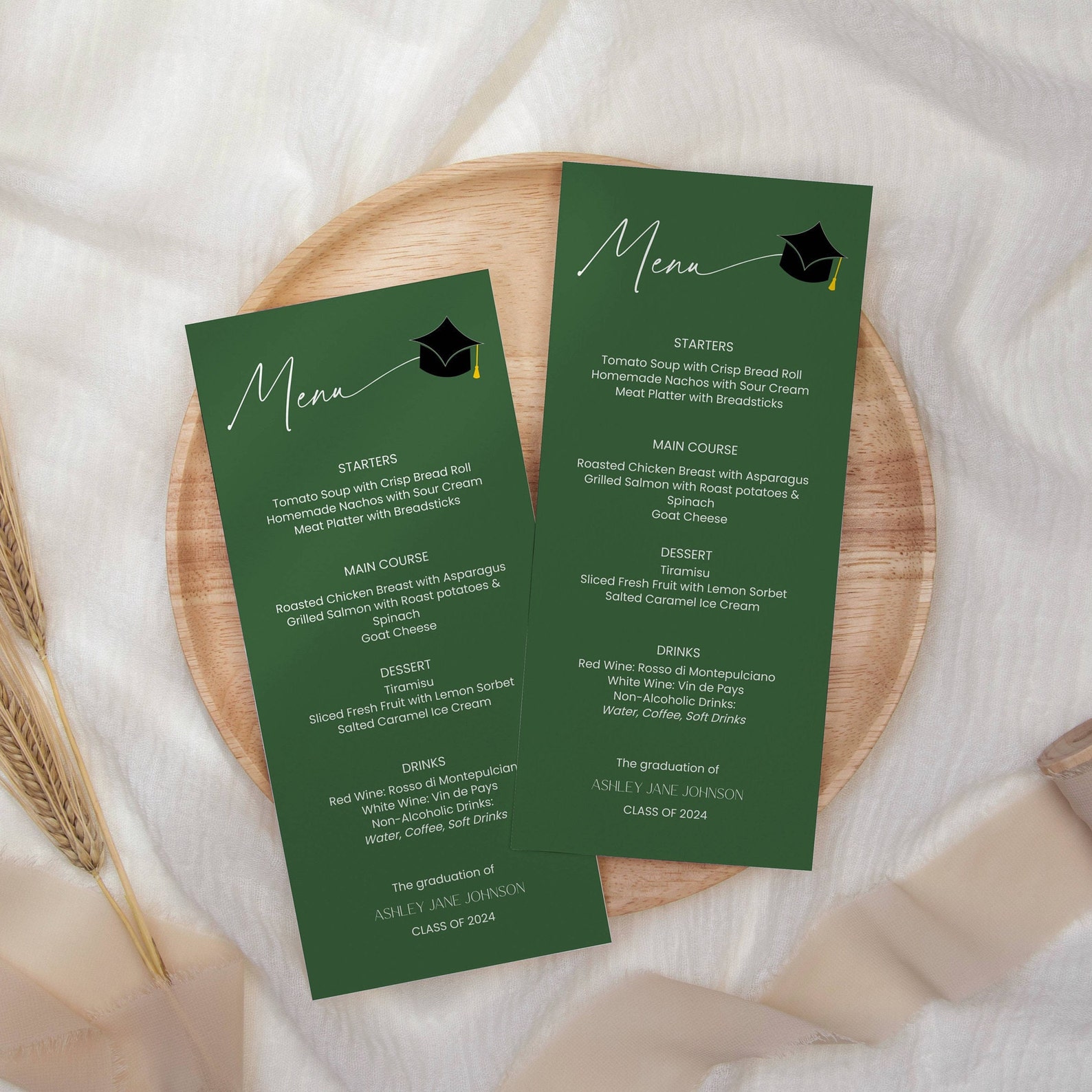 Graduation Menu Template, Graduation Party Menu Template, Editable ...