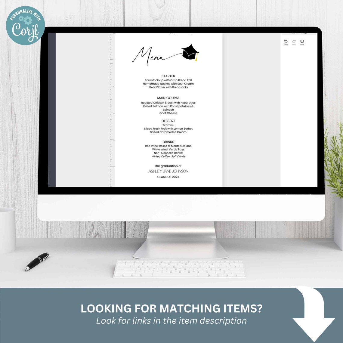 Graduation Menu Template, Graduation Party Menu Template, Editable ...