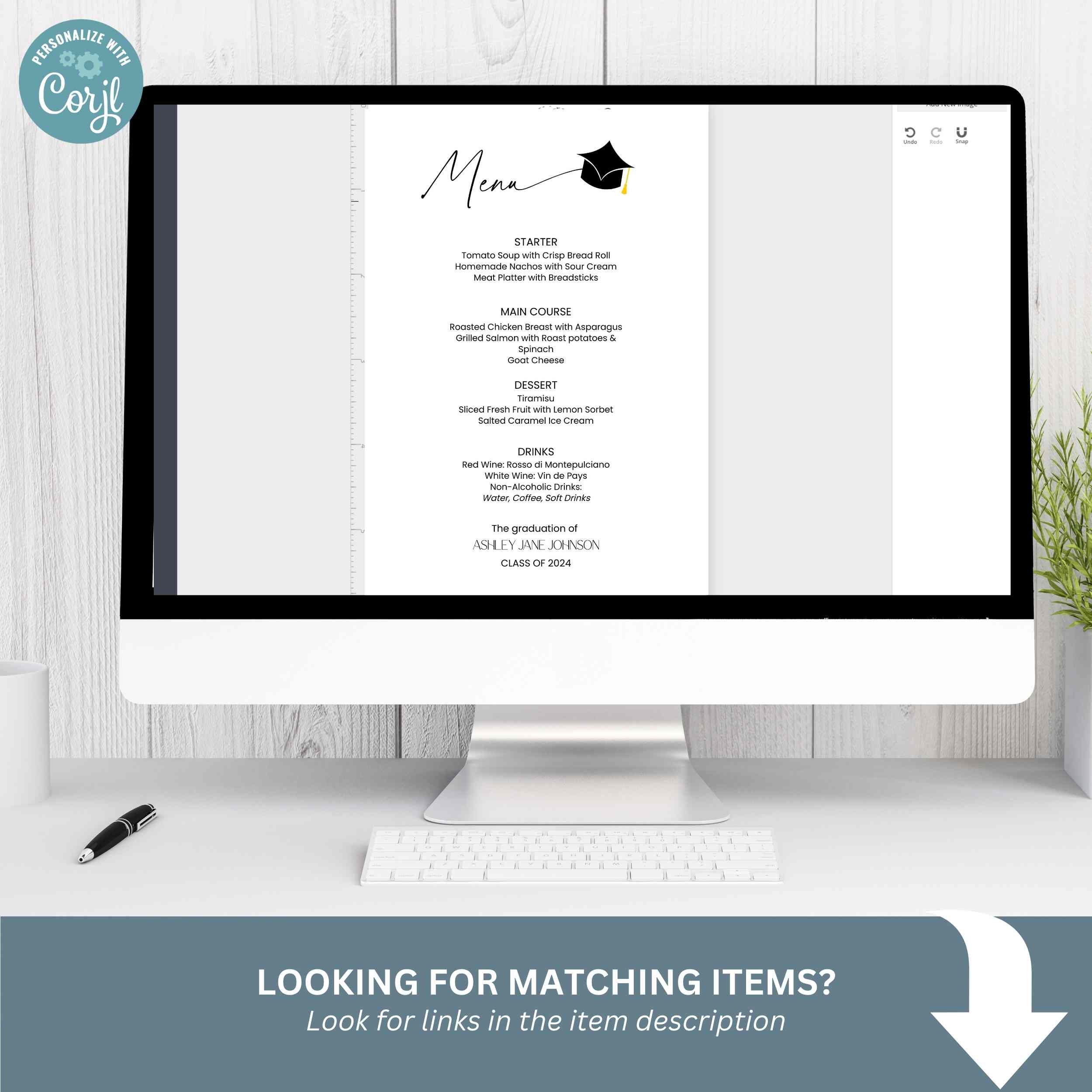 Graduation Menu Template, Graduation Party Menu Template, Editable ...