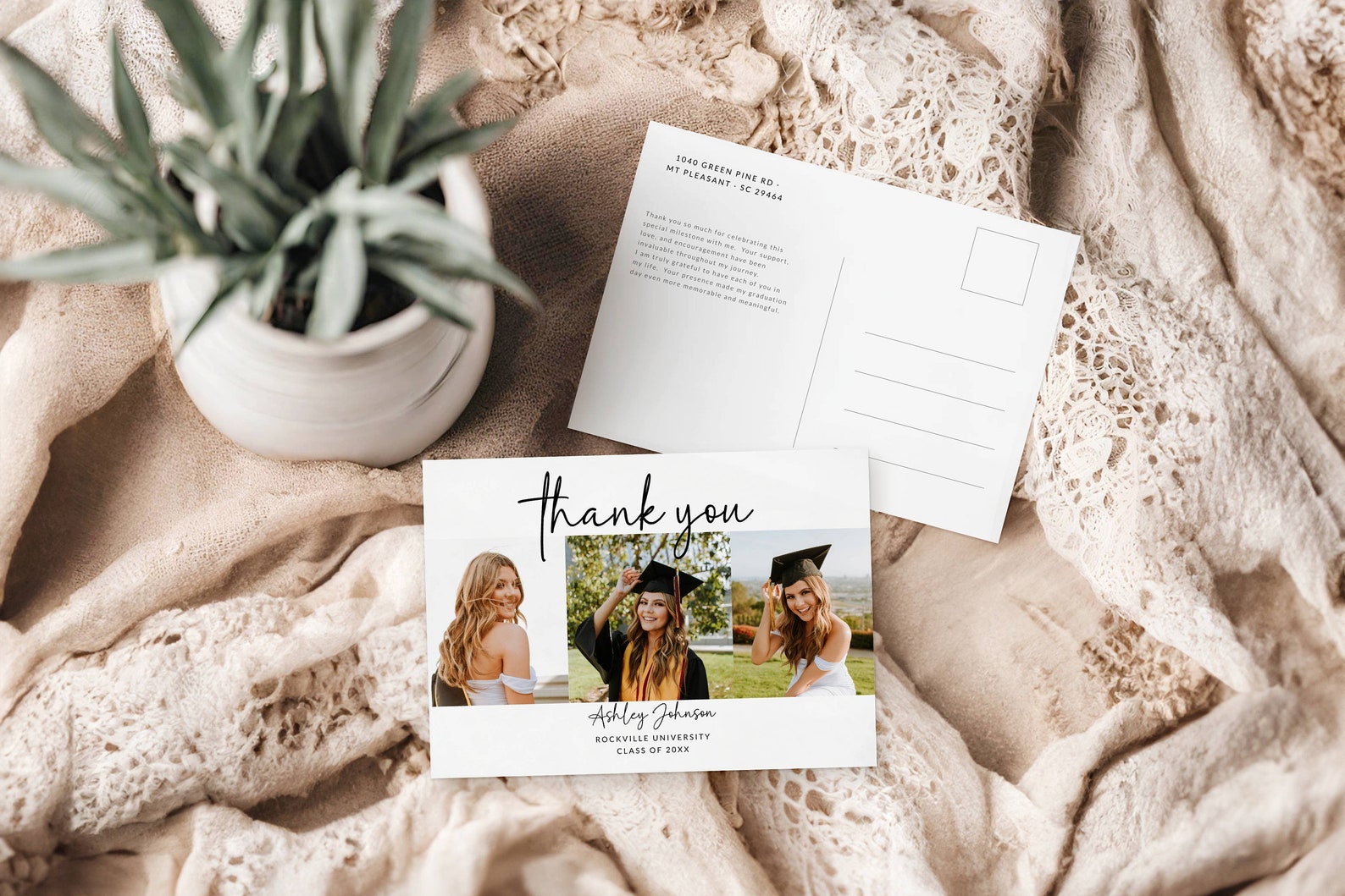 Graduation Party Thank You Template, Editable Printable Graduation ...