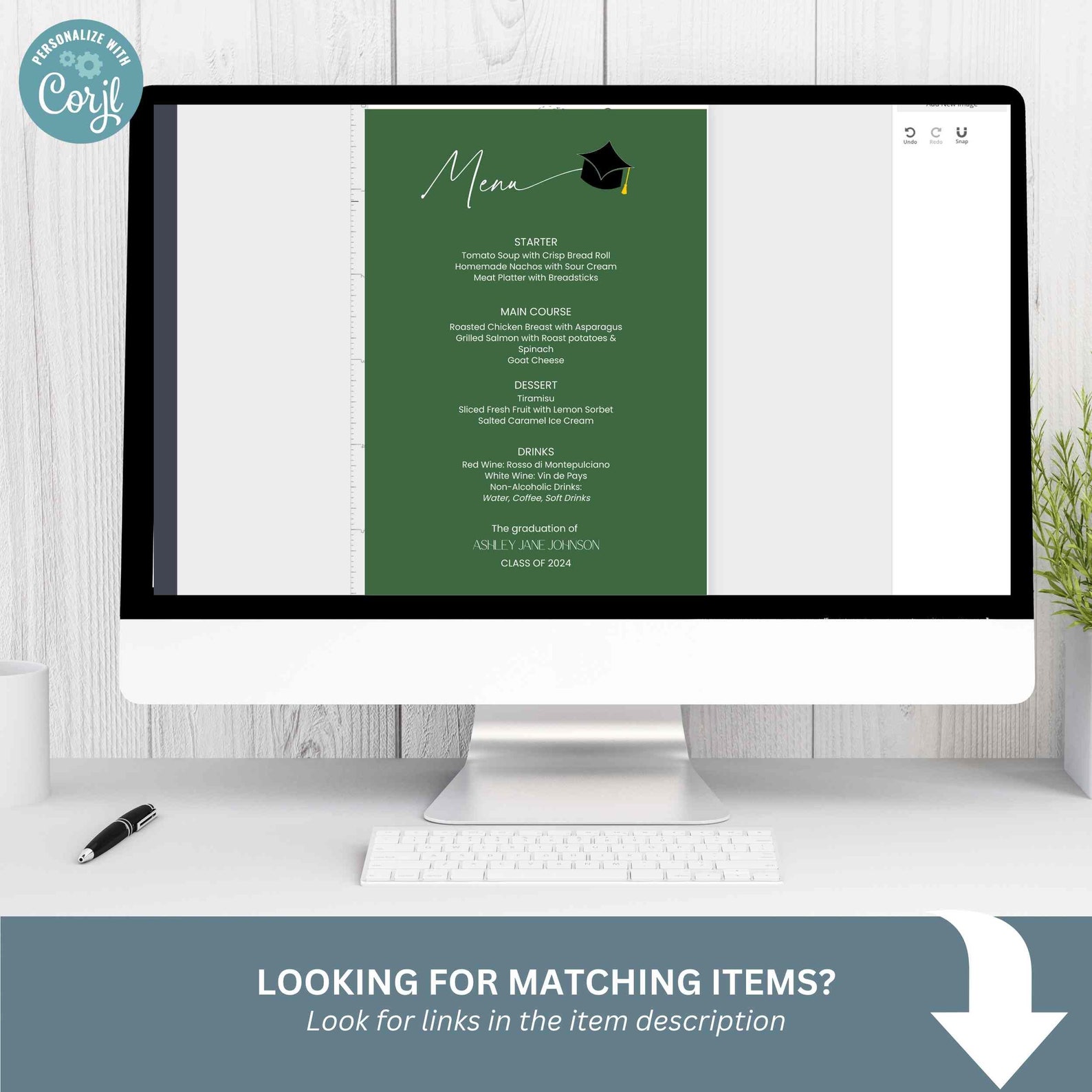 Graduation Menu Template, Graduation Party Menu Template, Editable ...
