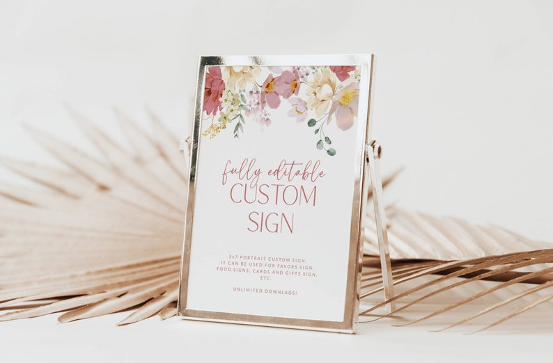 Baby in Bloom Custom Sign, Pink Florals Baby Shower, Floras Custom ...