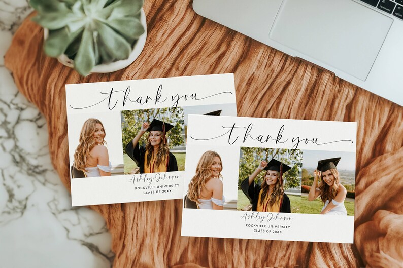Graduation Party Thank You Template, Editable Printable Graduation ...