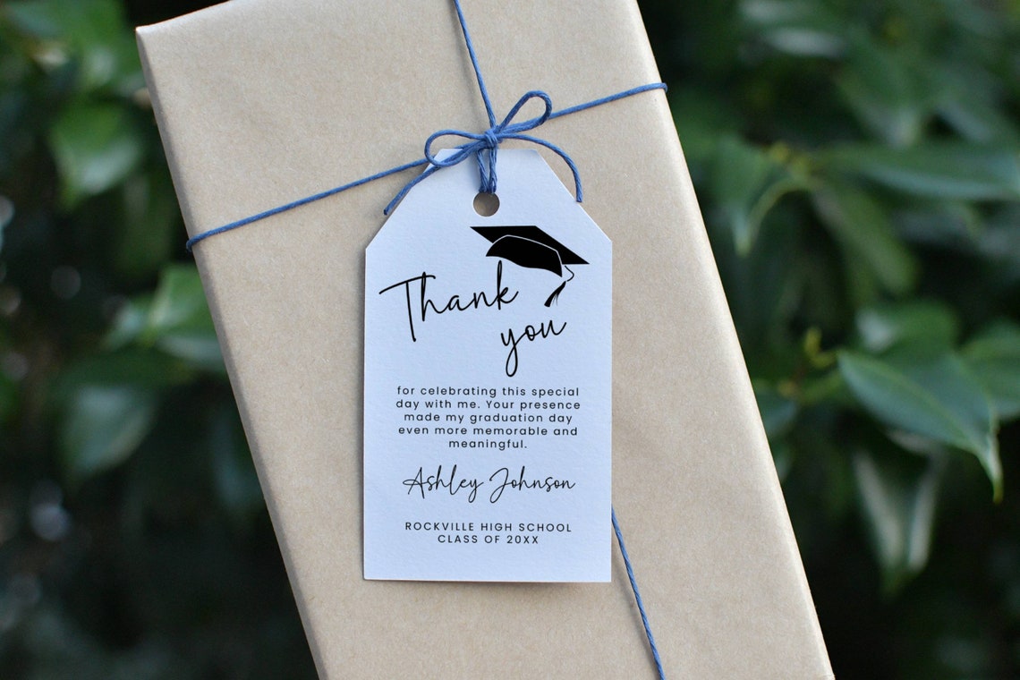 Graduation Favor Tags, Graduation Thank You Tags, Editable Thank You ...