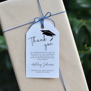 Graduation Favor Tags, Graduation Thank You Tags, Editable Thank You ...