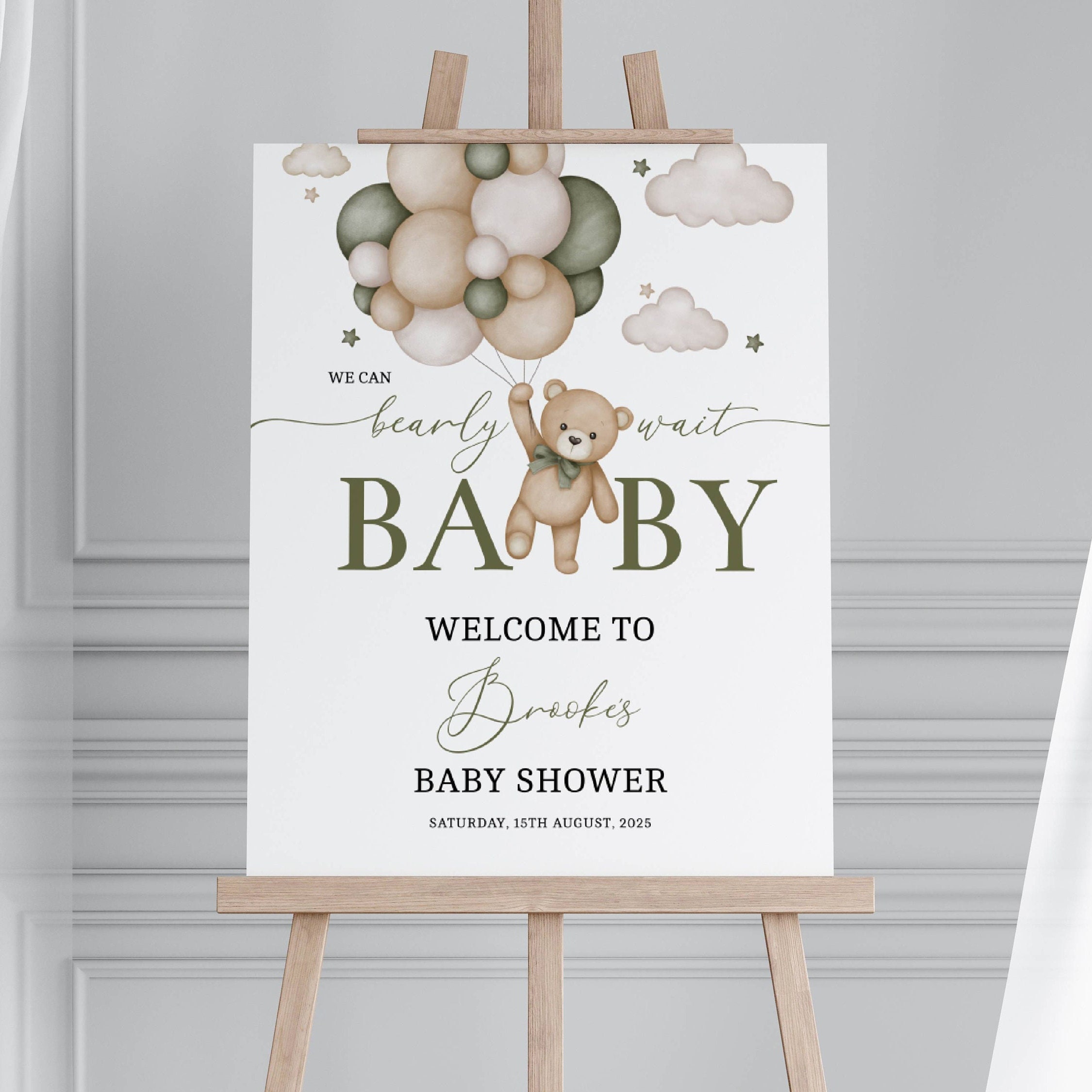 Welcome Sign Template for a Baby Shower, Printable Watercolor Baby ...