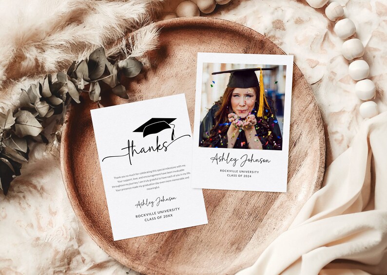 Graduation Party Thank You Template, Editable Printable Graduation ...